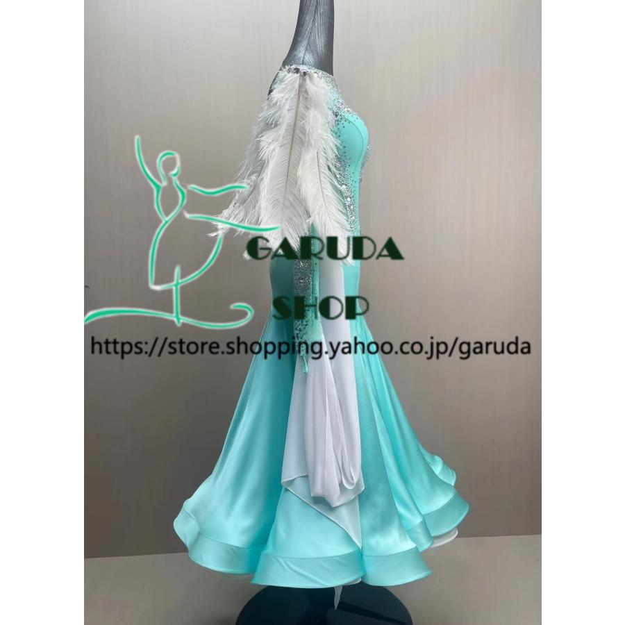 Garuda SHOP レディース社交ダンス衣装 競技ドレス ワルツドレス高級品 発表会用演出服パーティードレスワンピース セミオーダー可 ...