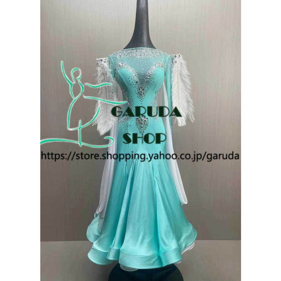 Garuda SHOP レディース社交ダンス衣装 競技ドレス ワルツドレス高級品 発表会用演出服パーティードレスワンピース セミオーダー可 ...