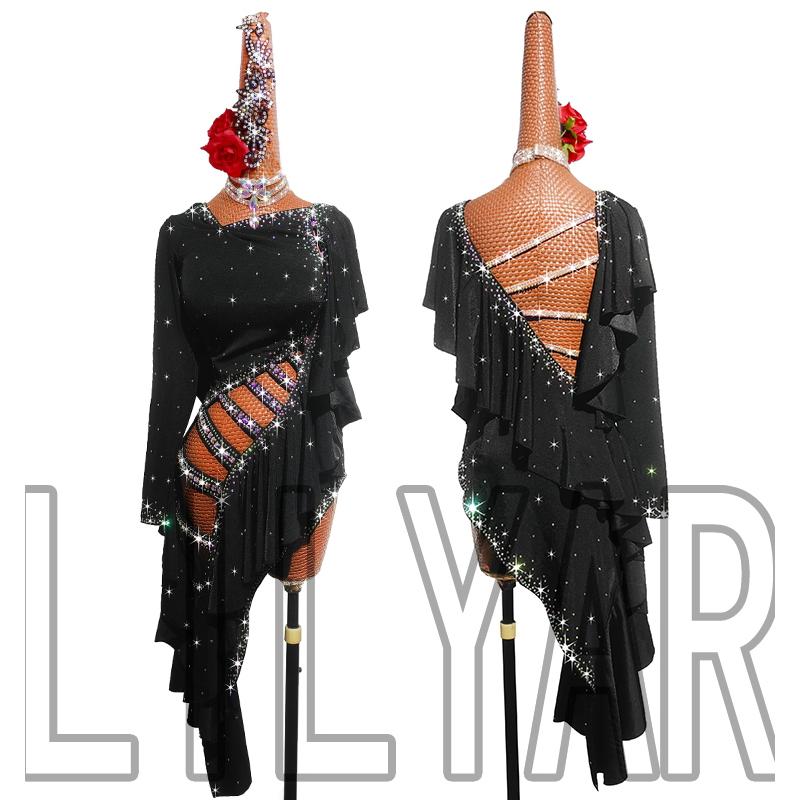 Garuda SHOP レディース社交ダンス衣装 セミオーダードレス ラテン練習競技試合レッスンウエア スタンダードドレス セット品 品番7348 : Garuda SHOP - 通販 ...