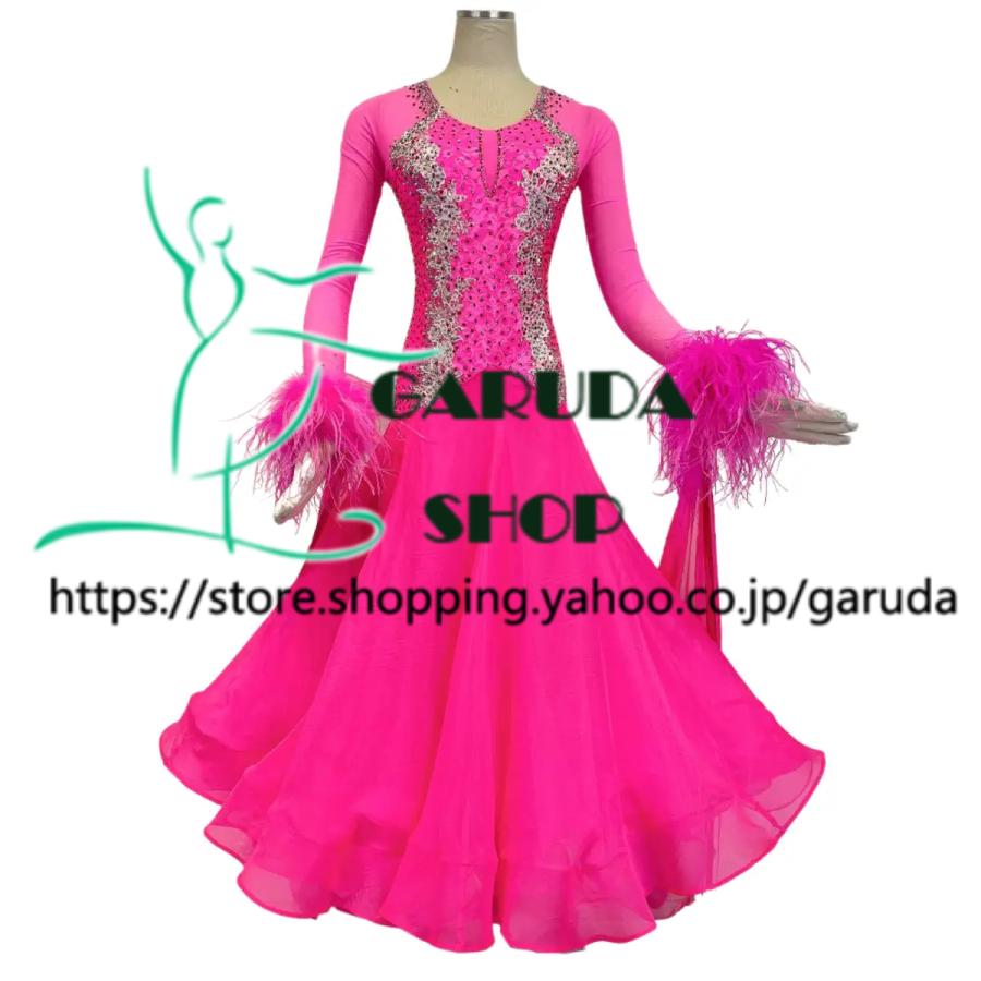 Garuda SHOP レディース社交ダンス衣装 競技ドレス モダンドレス高級ドレス 発表会用演出服パーティードレス 高級服 セミオーダー可 ...