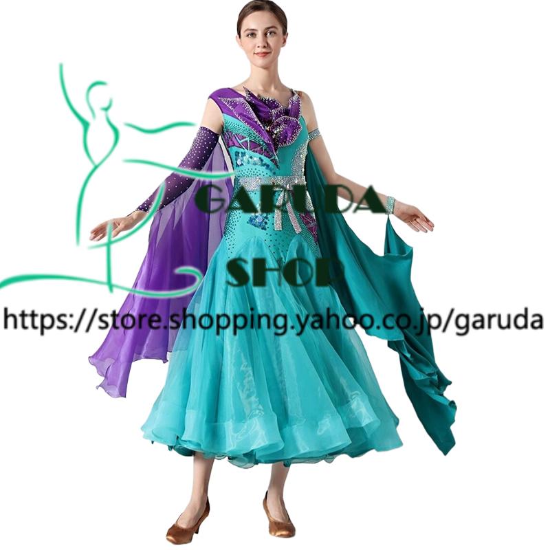 Garuda SHOP レディース社交ダンス衣装 競技ドレス モダンドレス高級ドレス 発表会用演出服 高級服 セミオーダー可 スタンダードドレス 品番8167 : Garuda SHOP ...