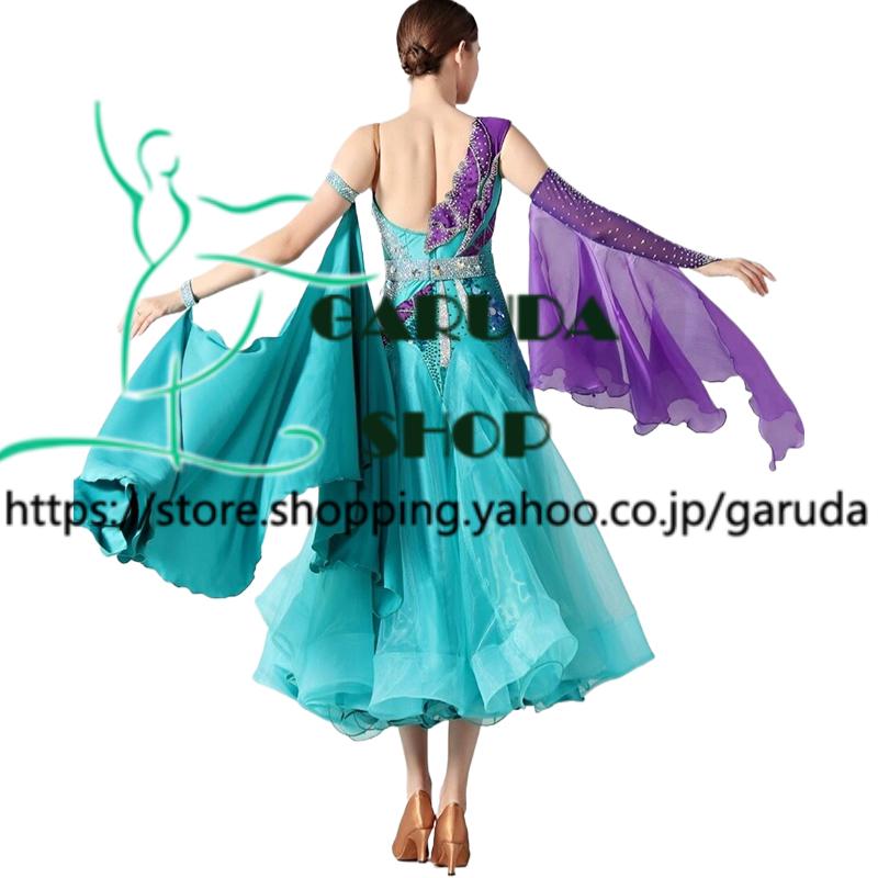 Garuda SHOP レディース社交ダンス衣装 競技ドレス モダンドレス高級ドレス 発表会用演出服 高級服 セミオーダー可 スタンダードドレス 品番8167 : Garuda SHOP ...
