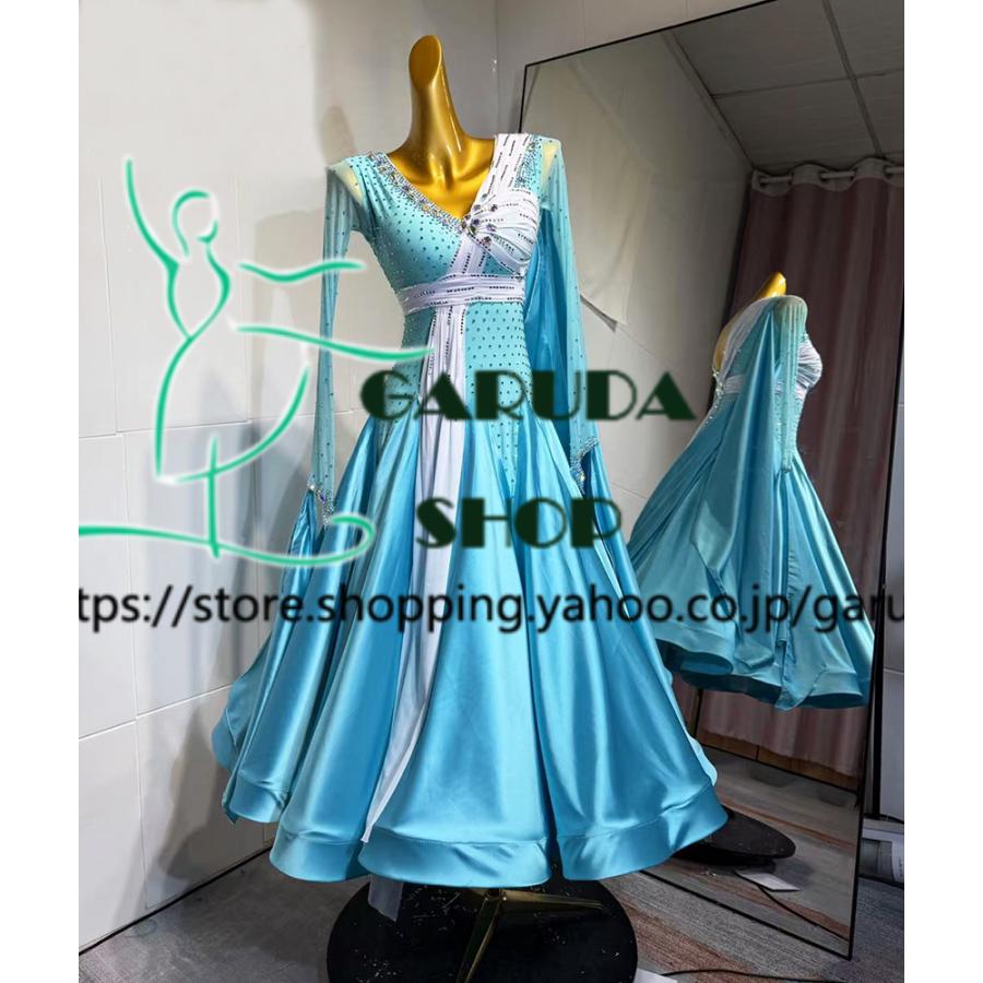 Garuda SHOP レディース社交ダンス衣装 競技ドレス モダンドレス高級ドレス 発表会用演出服 高級服 セミオーダー可 スタンダードドレス 品番8589 : Garuda SHOP ...