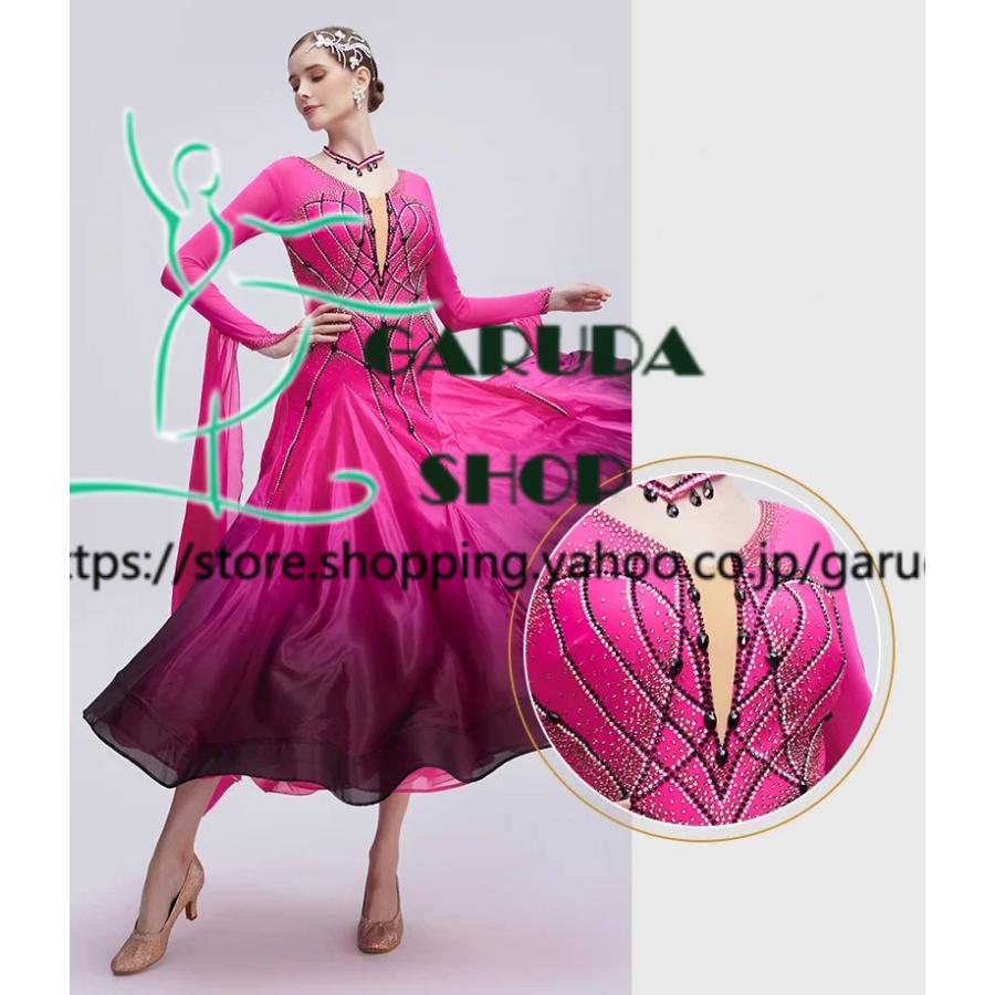 Garuda SHOP レディース社交ダンス衣装 競技ドレス モダンドレス高級ドレス 発表会用演出服 高級服 セミオーダー可 スタンダードドレス 品番8789 : 8789 : Garuda ...