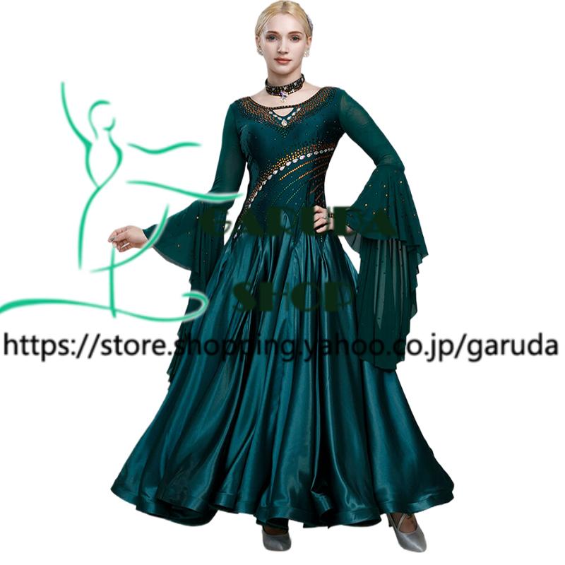 Garuda SHOP 社交ダンス衣装女性モダンドレス 発表会ワルツドレス モダン競技試合ワンピース スタンダードドレス サイズ調整対応 品番8942 : Garuda SHOP - 通販 ...