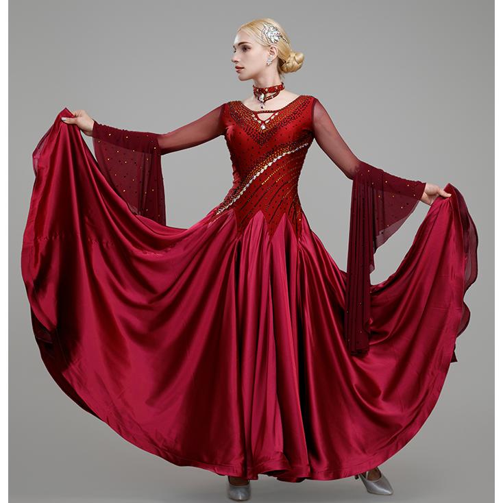 Garuda SHOP 社交ダンス衣装女性モダンドレス 発表会ワルツドレス モダン競技試合ワンピース スタンダードドレス サイズ調整対応 品番8942 : Garuda SHOP - 通販 ...