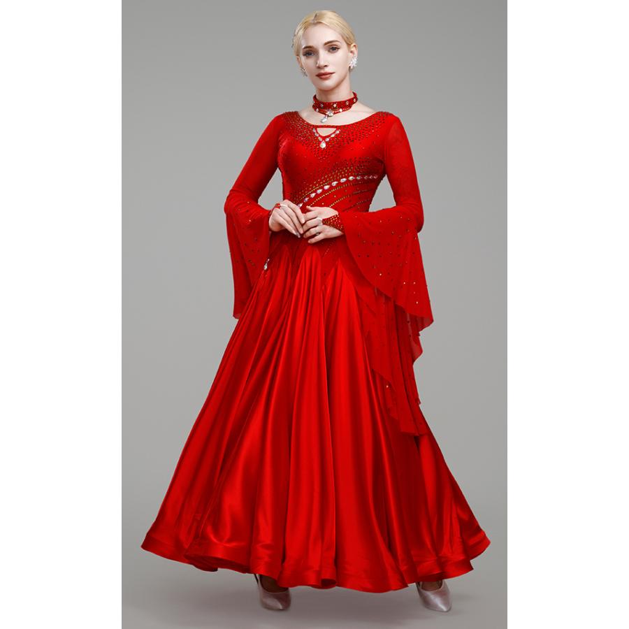 Garuda SHOP 社交ダンス衣装女性モダンドレス 発表会ワルツドレス モダン競技試合ワンピース スタンダードドレス サイズ調整対応 品番8942 : Garuda SHOP - 通販 ...