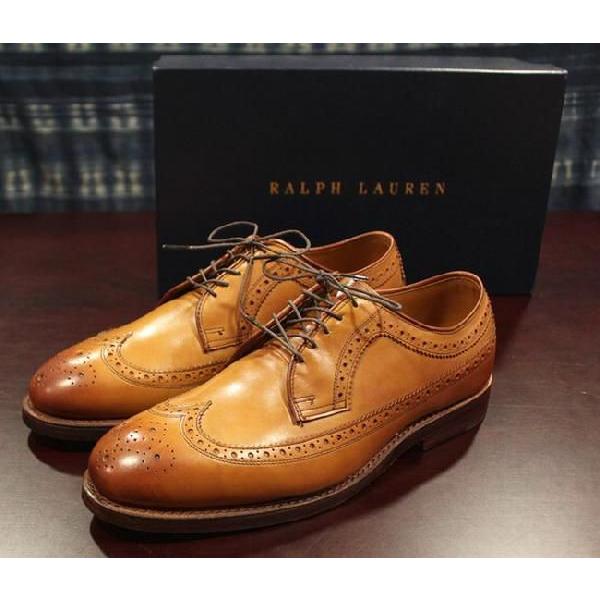 POLO RALPH LAUREN ラルフローレン（Ralph Lauren） 「SANDERSON」 バーニッシュドカーフ ウイングチップ ...