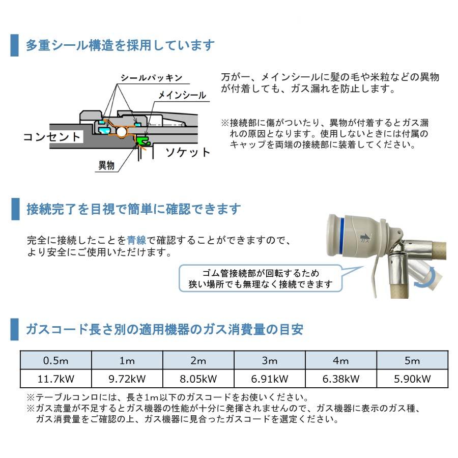 十川ゴム ガスコード 2m 多重シール構造 【都市ガス・LPガス兼用】 : ガス器具ネット - 通販 - Yahoo!ショッピング