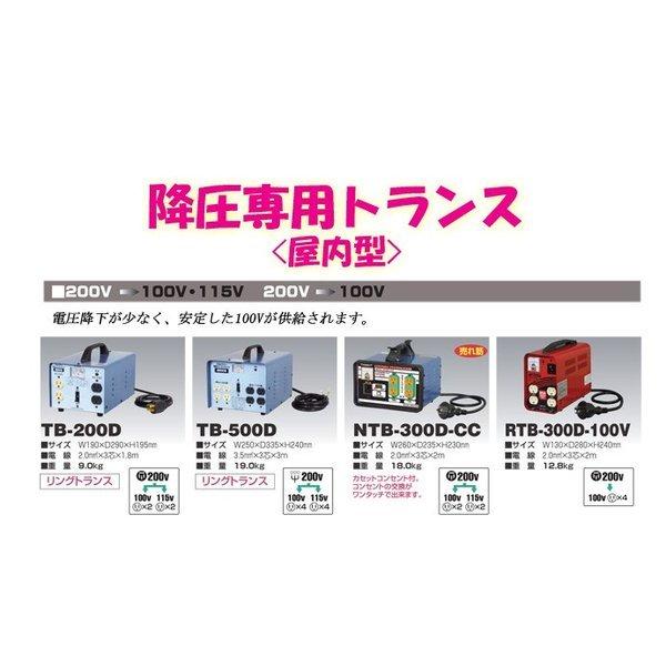 日動工業 降圧専用トランス 屋内型 RTB-300D-100V 単巻トランス (連続定格) 安全ブレーカ付 (出力100Vのみ) /リングトランス :ndk0068:工事資材通販 ガテン市場 ...