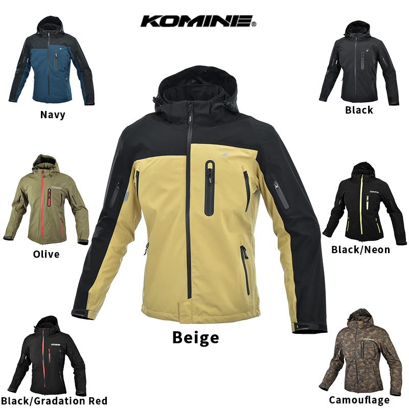 コミネ KOMINE JK-555 WP プロテクト3Lパーカ Beige Black/Neon Black/Gradation Red Black Camouflage Navy Olive ...