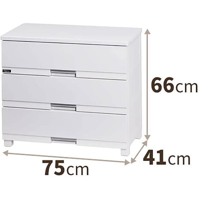 Fits 天馬 Tenma フィッツプラス プレミアム チェスト 3段 セラミックホワイト 幅75cm FP7503 : GBFT Online - 通販 - Yahoo!ショッピング