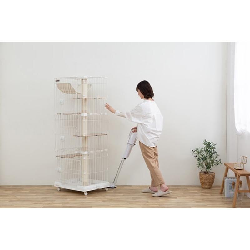 IRIS OHYAMA アイリスオーヤマ IRISOHYAMA キャットランドケージ スリム オフホワイト PCLC-703 5段 幅69cm : GBFT Premium - 通販 ...