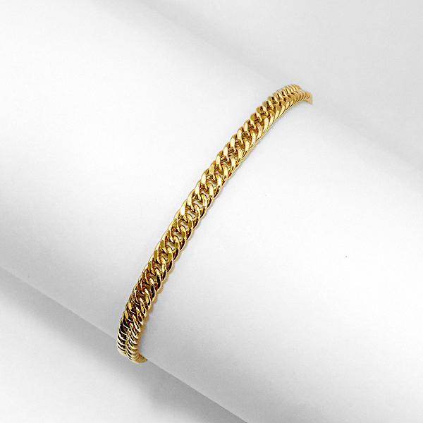 【G-BALLER/ジーボーラー】 新品 K18 2面 ブレスレット メンズ 18金 イエローゴールド 全長21cm 幅4.8mm メンズブレスレット ブレス 太め : ジュエリーささき X ...