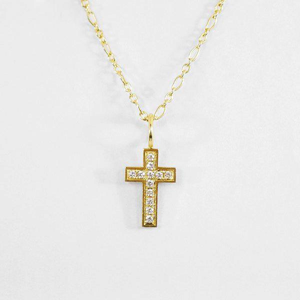 SJX エスジェイエックス K18 YG クロス ペンダント トップ ダイヤモンド M イエローゴールド ダイヤ チャーム ネックレス チェーン SET : ジュエリーささき X ジーボーラー ...