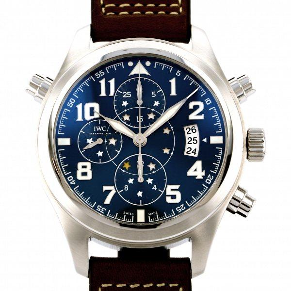 IWC SCHAFFHAUSEN パイロットウォッチ ダブルクロノグラフ プティ・プランス 世界限定1000本 IW371807 ブルー文字盤 ...