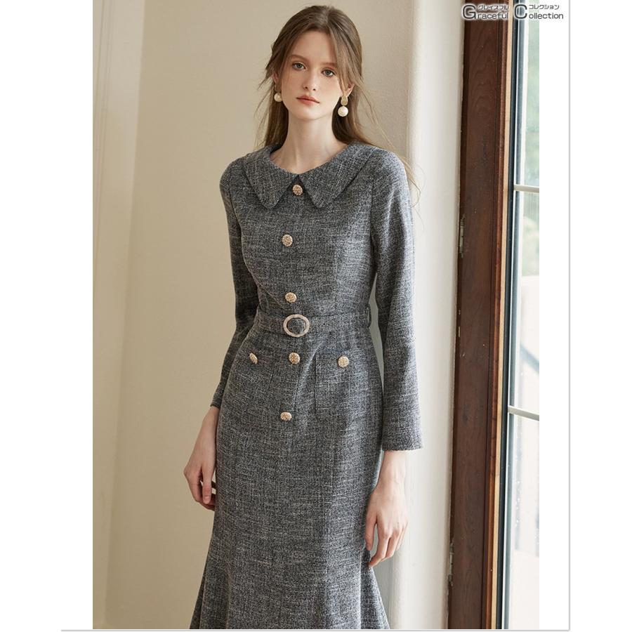 マーメインド 長袖 結婚式 ワンピース 30代 フォーマルドレス 顔合わせ 服装 40代 50代 お見合い 仕事 お呼ばれ 懇親会 上品 披露宴 春秋 120-1123-0489 : グレイス ...