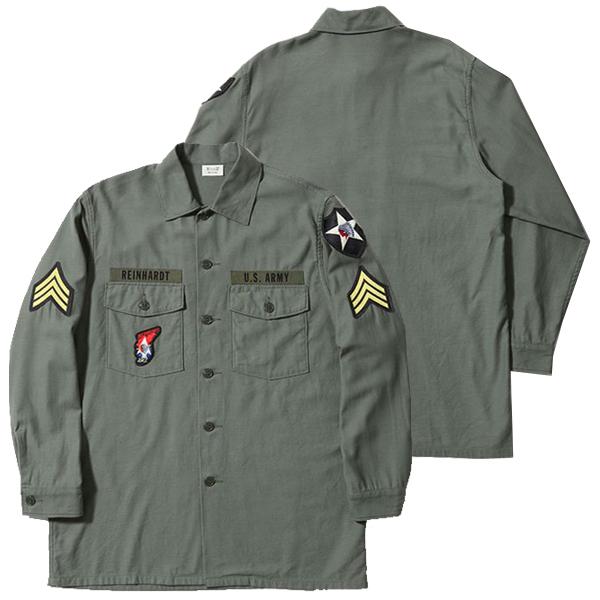 BUZZ RICKSON'S バズリクソンズ BUZZRICKSON'S 長袖 コットン サテン ユーティリティー OG-107 シャツ ...