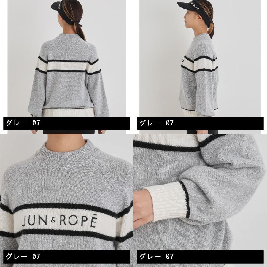 JUN&ROPE' ジュン アンド ロペ JUN & ROPE ミックスヤーン ストレッチ パフスリーブプルオーバーセーター レディス : GDOゴルフショップ Yahoo!店 - 通販 ...