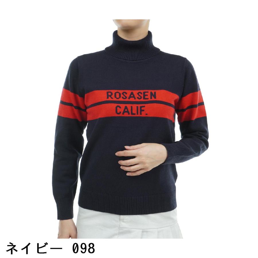 Rosasen ロサーセン ROSASEN ライン＆ロゴインターシャタートルセーター レディス : GDOゴルフショップ Yahoo!店 - 通販 - Yahoo!ショッピング
