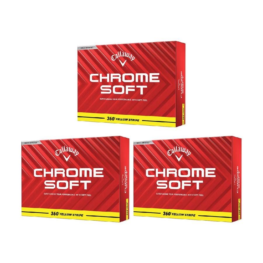 Callaway キャロウェイゴルフ CHROME SOFT 360 イエローストライプ ボール 3ダースセット : GDOゴルフショップ Yahoo!店 - 通販 - Yahoo!ショッピング