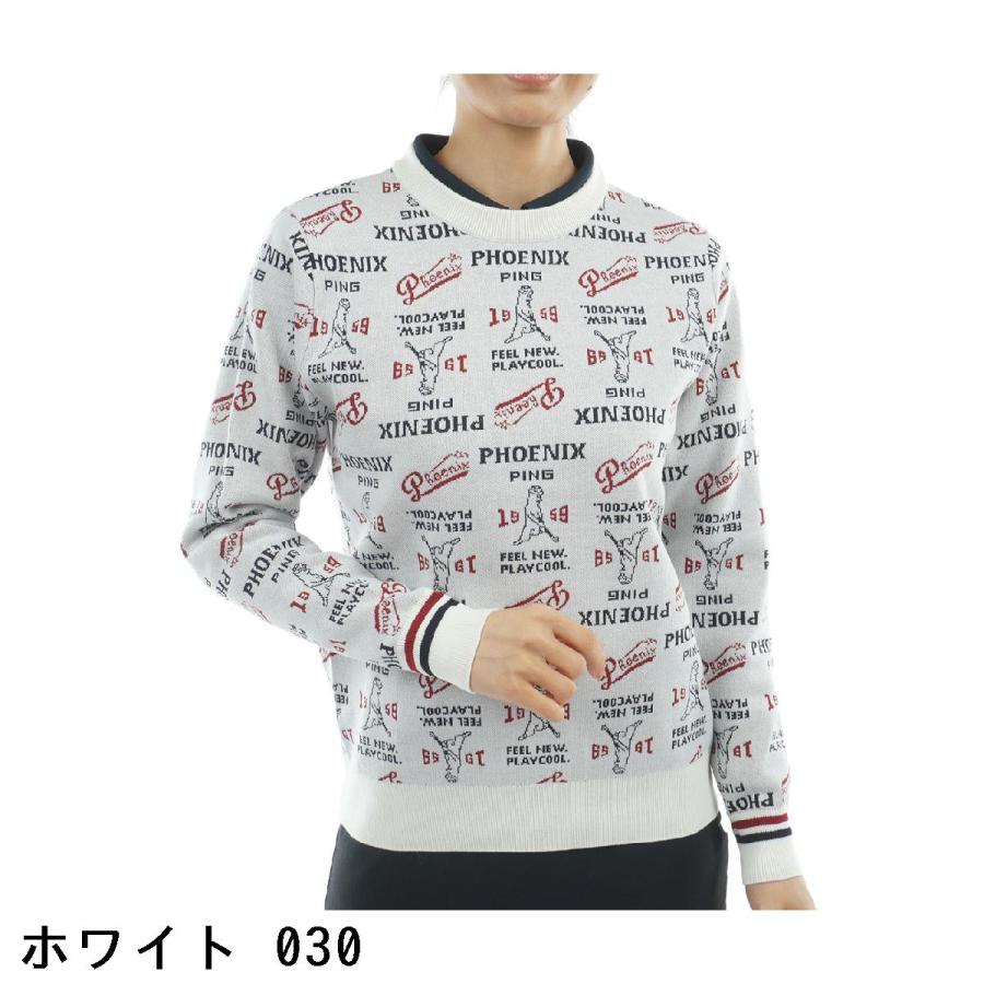PING（ピン） 総柄クルーネックセーター レディス : GDOゴルフショップ