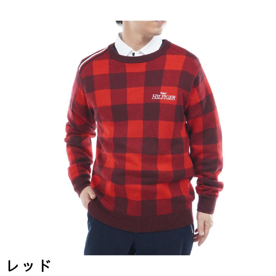 トミー ヒルフィガー ゴルフ　  GOLF　チェックジャカード クルーネックセーター TOMMY HILFIGER（トミー・ヒルフィガー） トミー ヒルフィガー ゴルフ