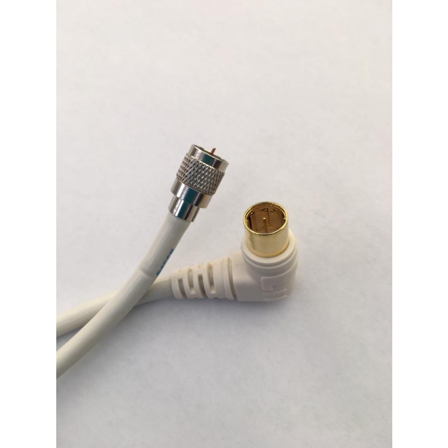 アンテナケーブル 2m 8本迄同一送料！丸ネジ込 x プッシュL型コネクタ付 アイボリー メール便配送で！S4CFB S4C-FB s4cfb ...