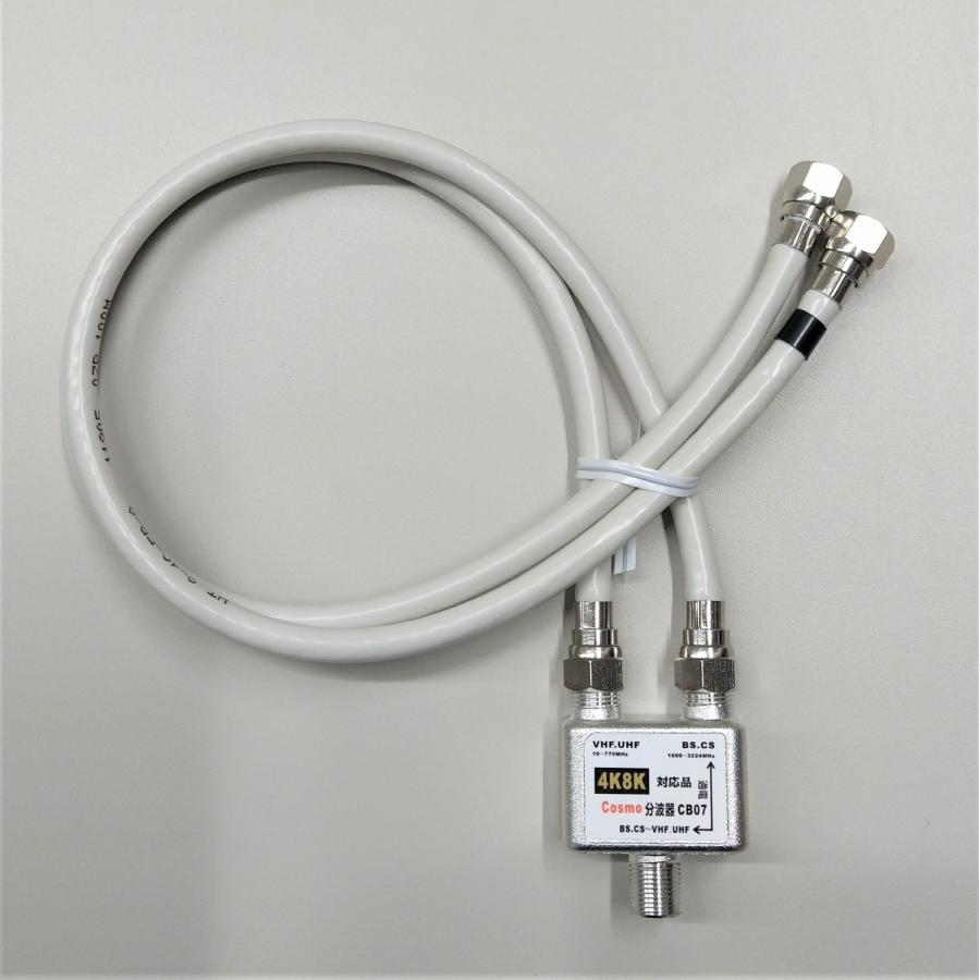 ケーブル付分波器 8本迄同一送料！色を選べる 4K8K対応！出力ケーブル0.4mF型ねじ込み接栓付 メール便ご利用で日本全国どこでも！S4C-FB 1本 CB7-〇F : cb07-f ...