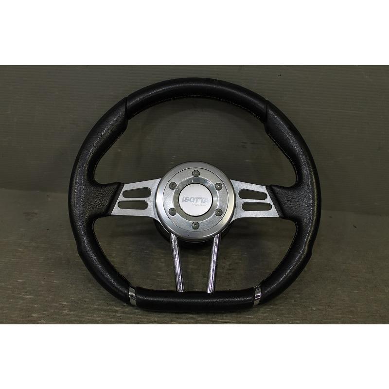 VW ニュービートル 1.6 EZ 後期(9C 9CBFS) 社外 ISOTTA ハンドル ステアリグホイール レザー 黒 イソッタ KBA ...