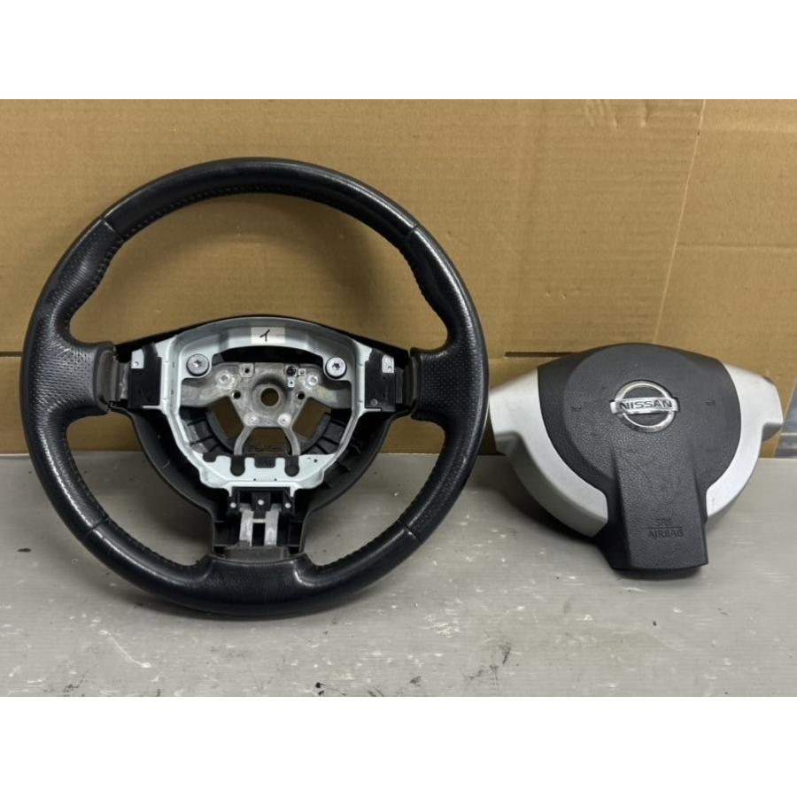 エクストレイル 日産 20GT 4WD 6MT 寒冷地 X-Trail (DNT31 T31) 純正 ステアリングホイール レザー ホーンパット ハンドル p050242 : GEKIYASU ...