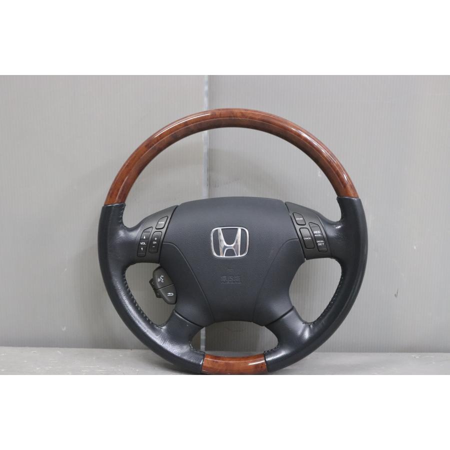 ホンダ エリシオン プレステージ SG(RR5) 純正 動作保証 ステアリングホイール ハンドル ホーンパット スイッチ付 レザー ウッドコンビ p050992 : GEKIYASU HERO ...