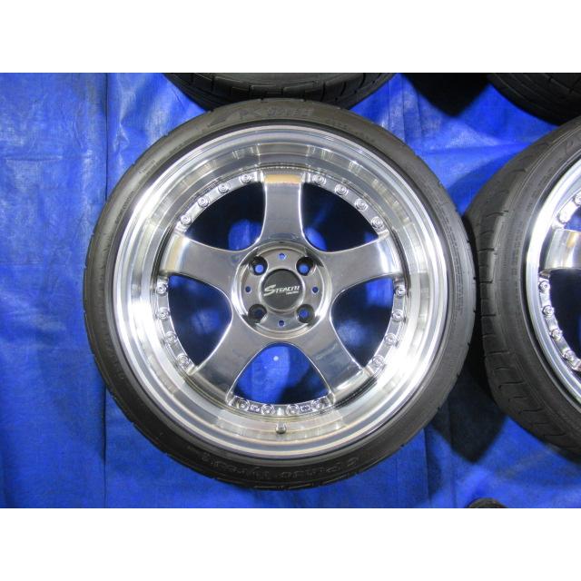 激安即決！美品 STEALTH RACING 17-7J 4H/100 ET25 + 195/40R17 中古4本！ヴィッツ フィルダー ノート bB フィット等！T006517 ...