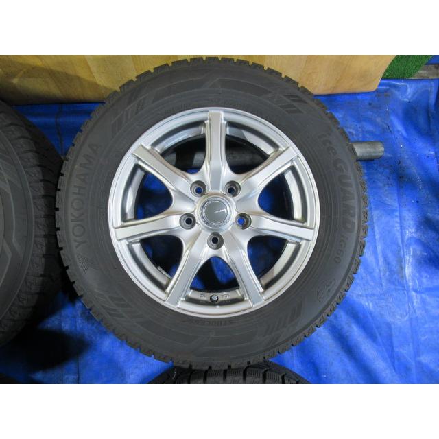 美品 MILLOUS 15-6J 5H/114.3 ET43 + YOKOHAMA 冬タイヤ 195/65R15 中古4本 エディックス セレナ アイシス ヴォクシー T007183 ...