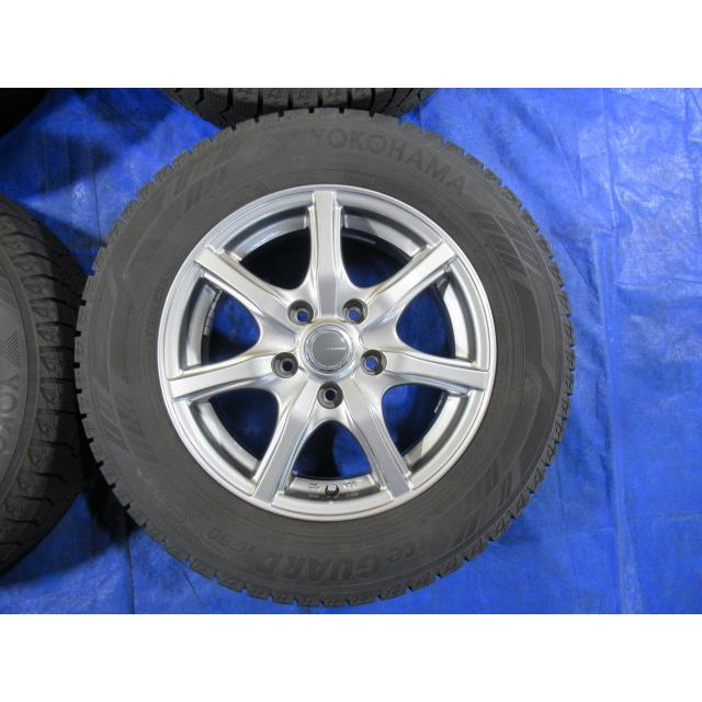 美品 MILLOUS 15-6J 5H/114.3 ET43 + YOKOHAMA 冬タイヤ 195/65R15 中古4本 エディックス セレナ アイシス ヴォクシー T007183 ...