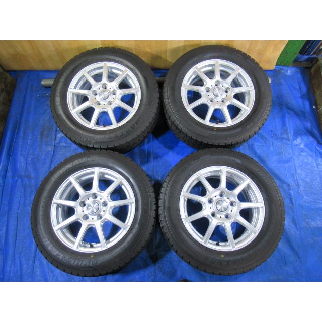 激安即決！美品 weds 15-6J 5H/114.3 ET53 + 冬タイヤ 195/65R15 中古4本！プレマシー ノア ヴォクシー ステップワゴン等 T007209 ...