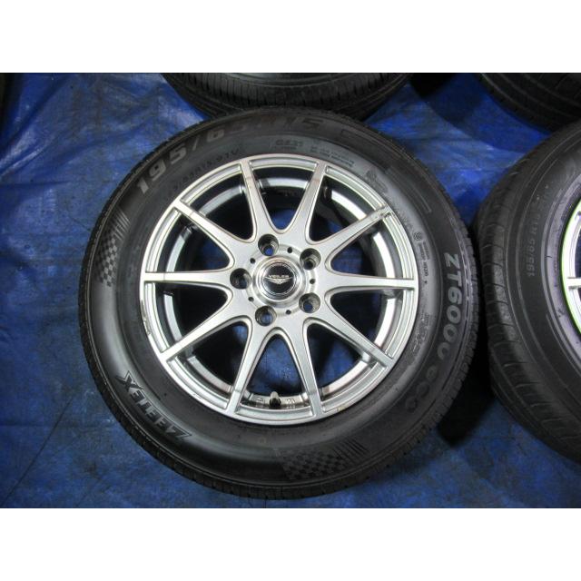 激安即決！weds VEILER 15-6J 5H/114.3 ET53 + 195/65R15 2022年製！中古4本！ ノア ヴォクシー ステップワゴン等 T008031 ...