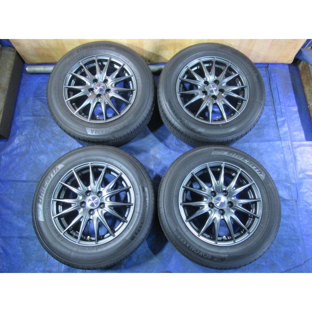 激安即決！weds 15-6J 5H/100 ET43 + YOKOHAMA 195/65R15 2021年製 中古4本 プリウス ウィッシュ アリオン プレミオ等！T008438 ...