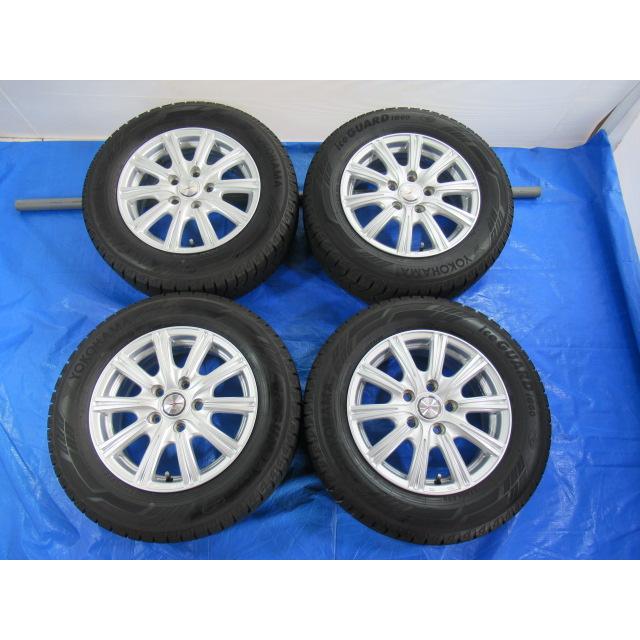 バランス済！weds 15-6J 5H/114.3 ET53 + 冬タイヤ YOKOHAMA 195/65R15 中古4本セット！ノア ヴォクシー ステップワゴン プレマシー Z00536 ...