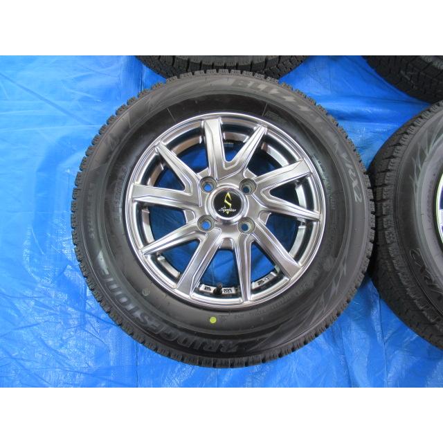 激安即決！WORK Septimo 13-4B 4H/100 ET43 +冬タイヤ BRIDGESTONE VRX2 145/80R13 中古4本！アルト ワゴンR タント ムーヴ等 ...