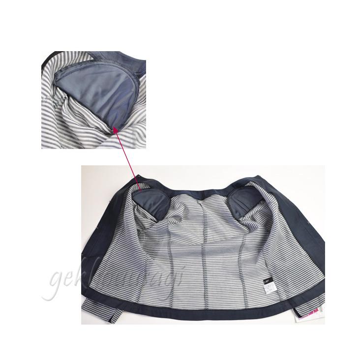 レディースファッション シルク 綿 ボーダー 3点スーツ サマースーツ