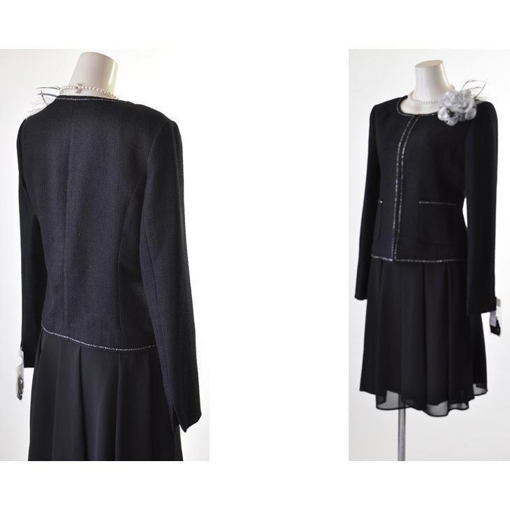 セレモニースーツ フォーマル ノーカラージャケット スカート2パターン