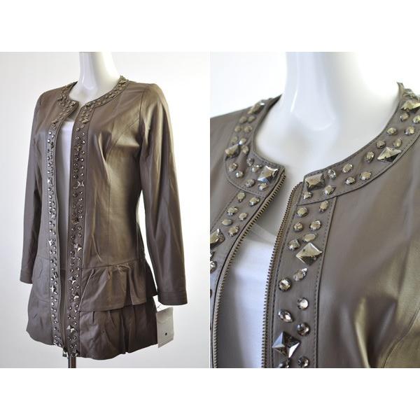 コート ジャケット ハーフ丈 7号 9号 11号 13号 羊革 レザーコート