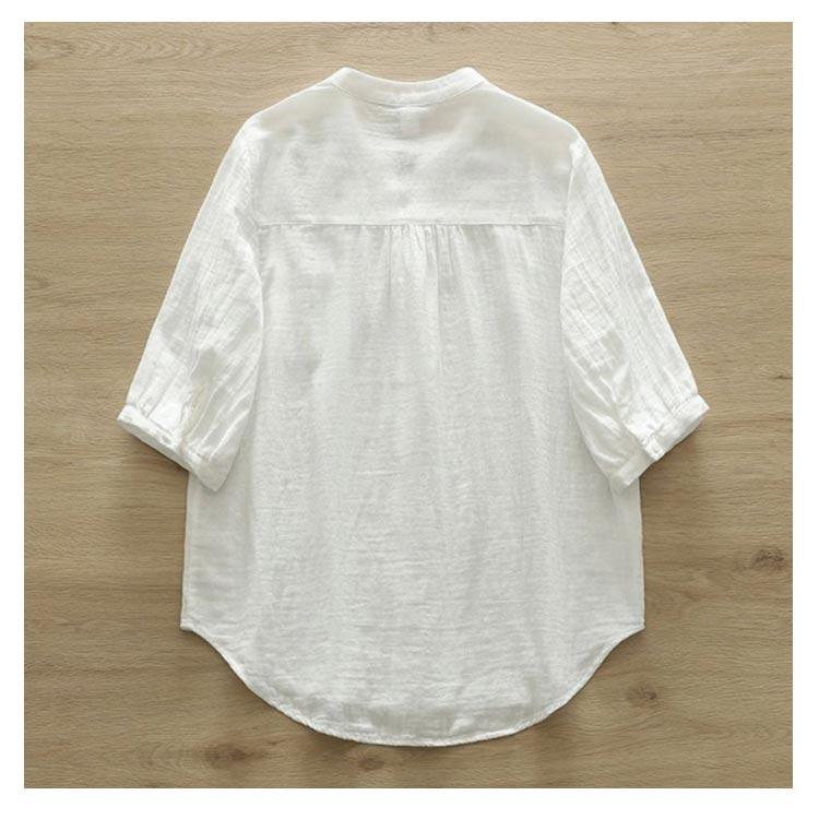 綿100% 2重ガーゼ シャツ レディース 夏 ガーゼシャツ ガーゼ コットン 綿 100 吸湿 通気性 ブラウス チュニック スタンドカラー : gem7 - 通販 - Yahoo!ショッピング