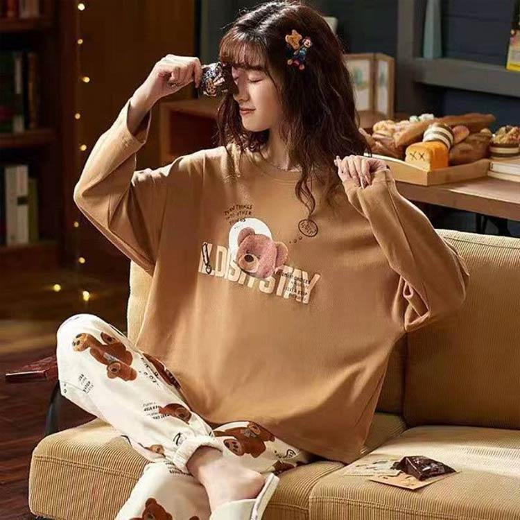 レディースパジャマ 長袖 かわいい 送料無料 パジャマ レディース ルームウェア 春秋 寝巻き 部屋着 春秋夏 セットアップ ゆったり 綿 長パ : gem7 - 通販 - Yahoo!ショッピング