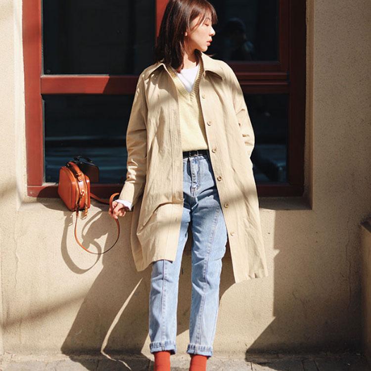 送料無料 ステンカラーコート レディース スプリングコート 長袖 ステンカラー ロングコート 春 秋 アウター ミドル丈 Aライン ビッグシルエット : gem7 - 通販 - Yahoo ...