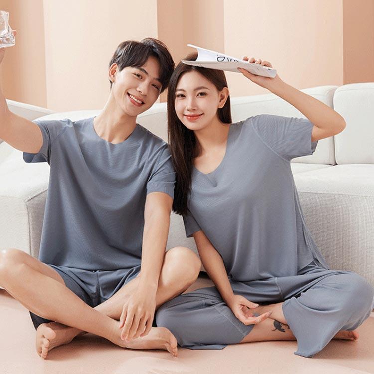 接触冷感 ルームウェア 半袖 レディース メンズ 上下セット 夏 ナイトウェア パジャマ Tシャツ ハーフパンツ/ロングパンツ 2点セット : gem7 - 通販 - Yahoo!ショッピング