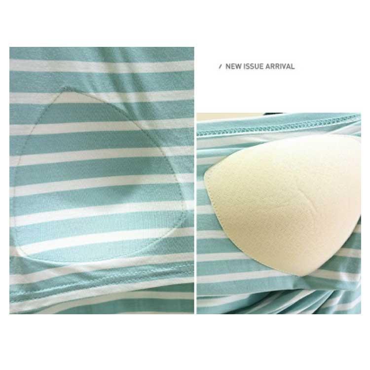 半袖 トップス レディース 冷感 カットソー カップ付きインナー ボーダー パッド付き ルームウェア Tシャツ Tシャツブラ カップ付きTシ : gem7 - 通販 - Yahoo!ショッピング