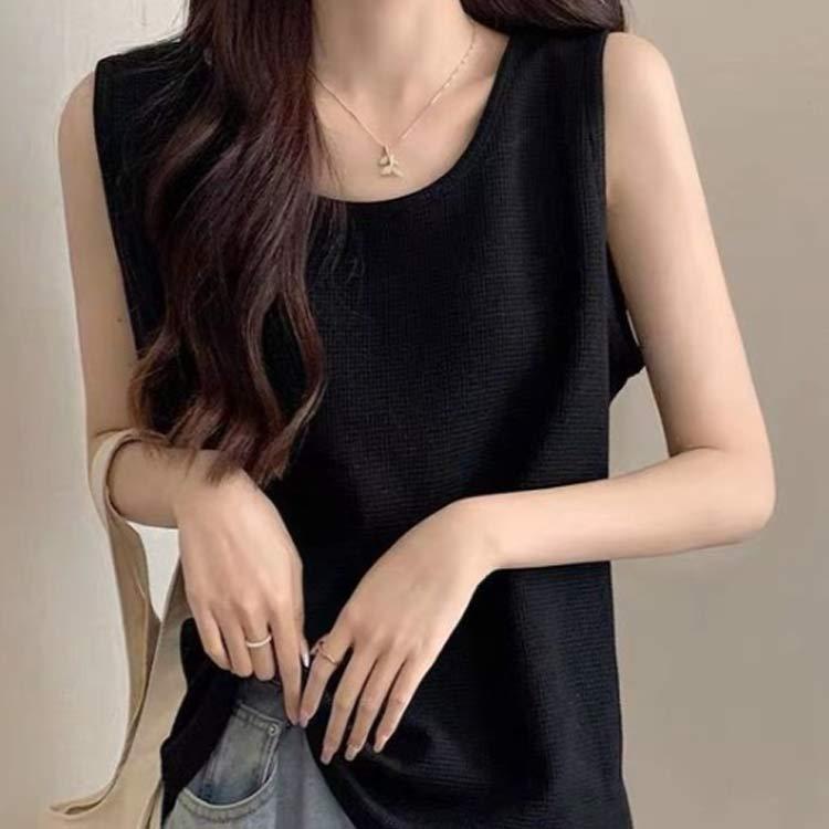 ワッフル生地 タンクトップ レディース 無地 クルーネック ノースリーブ 丸首 ノースリーブTシャツ 着痩せ効果 腹カバー 体型カバー トップス 涼し : gem7 - 通販 - Yahoo ...