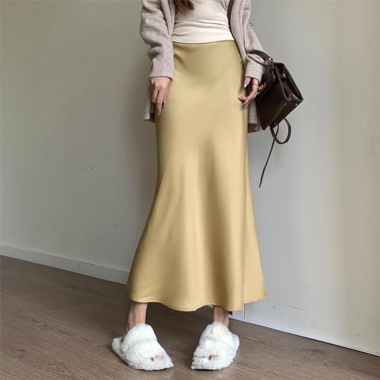 マーメイドスカート サテン ロング丈 ボトムス タイトスカート 落ち感 とろみ ロングスカート マキシ フレア きれいめ 光沢感 上品 トレンド オフ : gem7 - 通販 - Yahoo ...